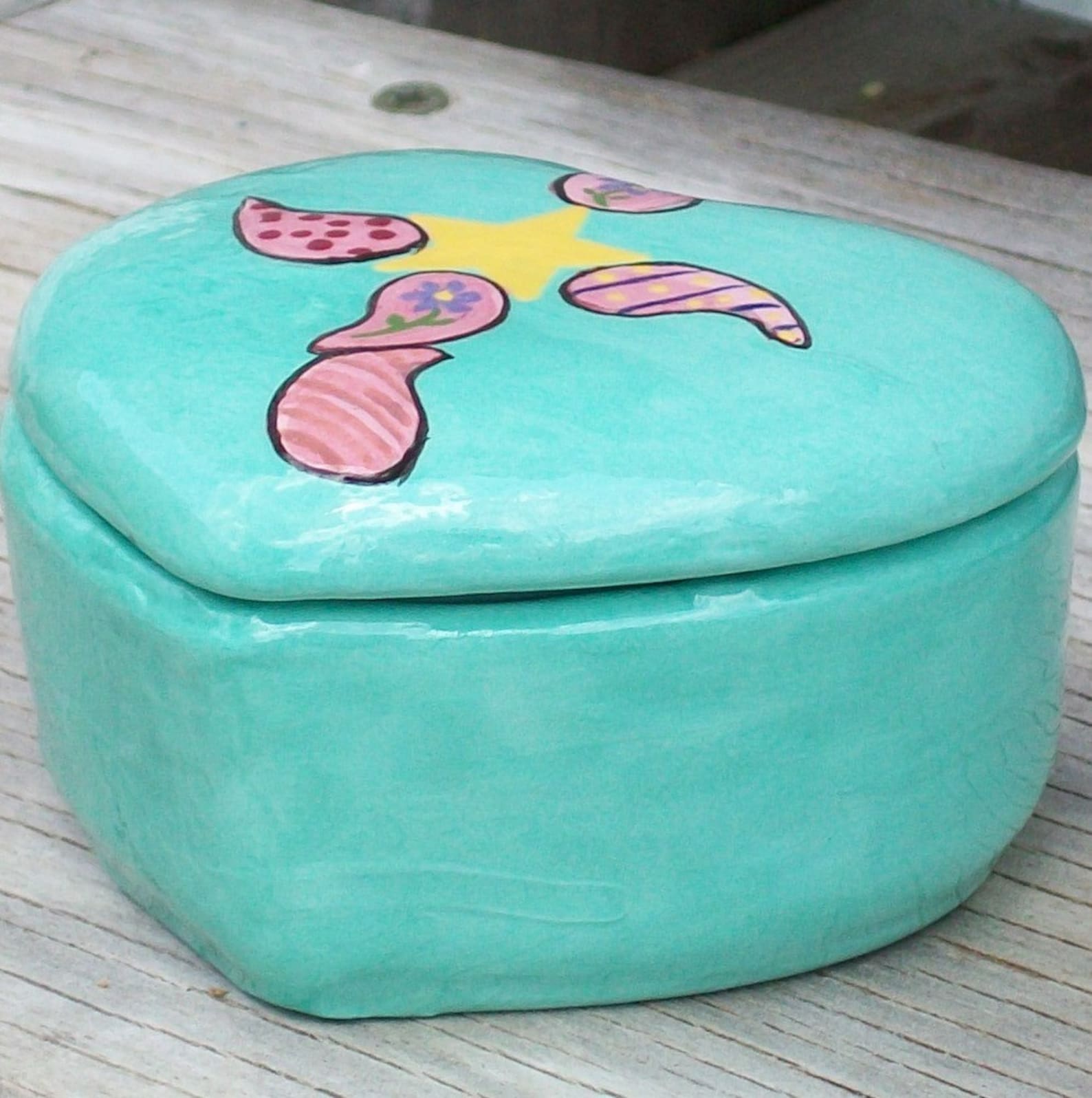 Handmade Ceramic Heart Box / Treasure Box / Trinket Box / - Etsy