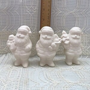 Ready to Paint Ceramic Santa Figurines, Small Santa Statues, Unpainted ...
