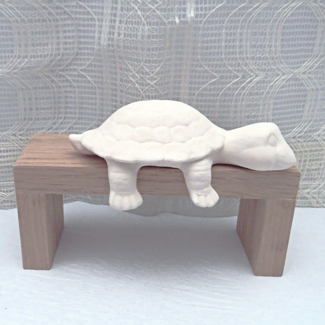 Handmade Ready to Paint Ceramic Shelf Turtle Figurine, Turtle Statue ...