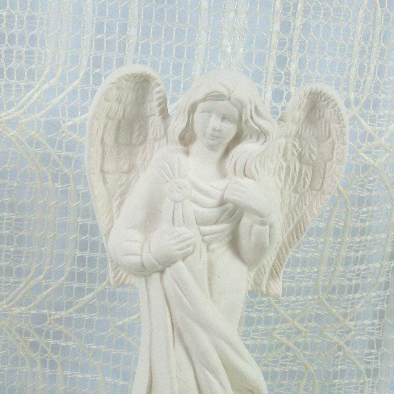 Handmade Unpainted Ceramic Angel Figurine / Angel Statue / - Etsy