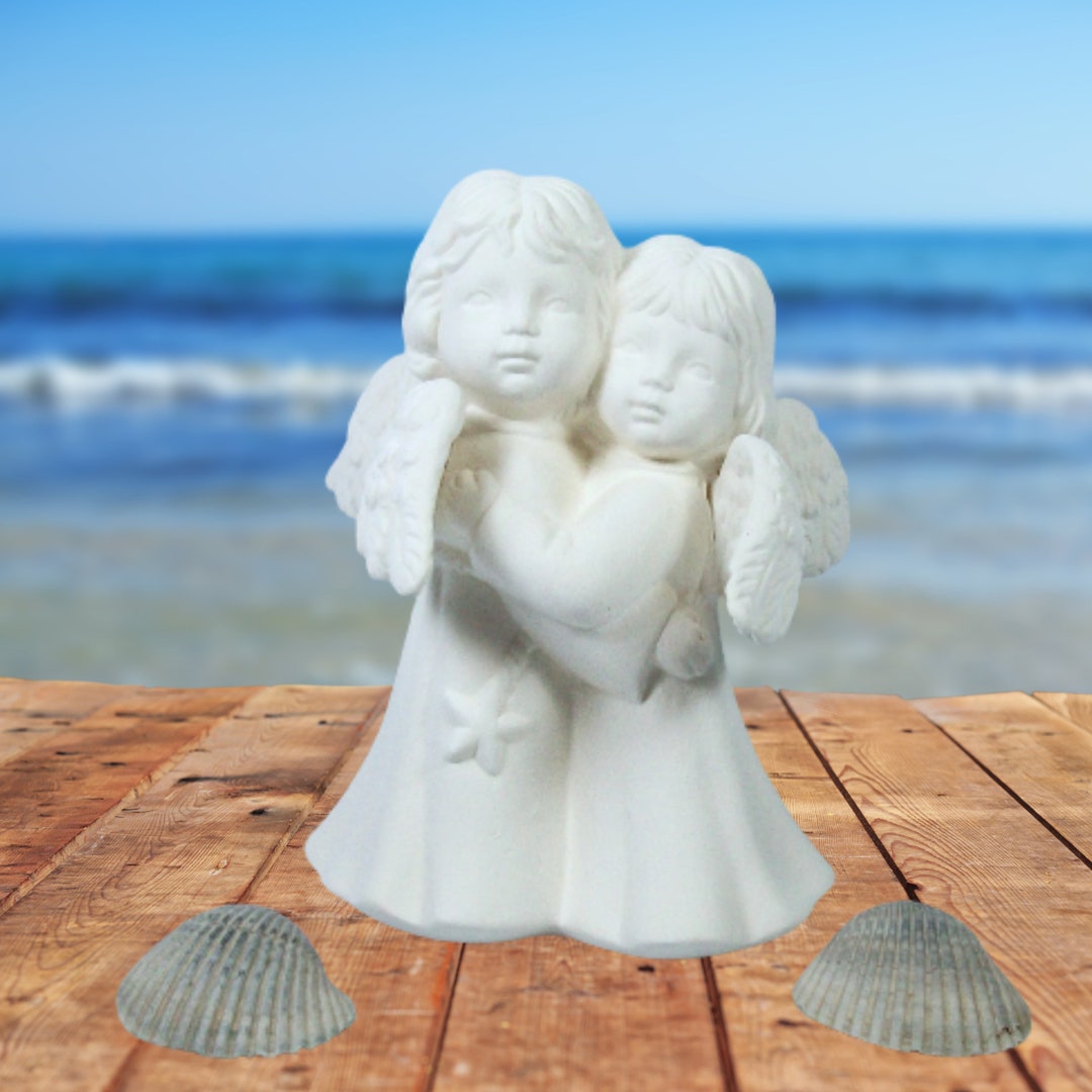 Bisqueware Hugging Angels / Paintable Ceramic Hugging Angels / Ready to ...