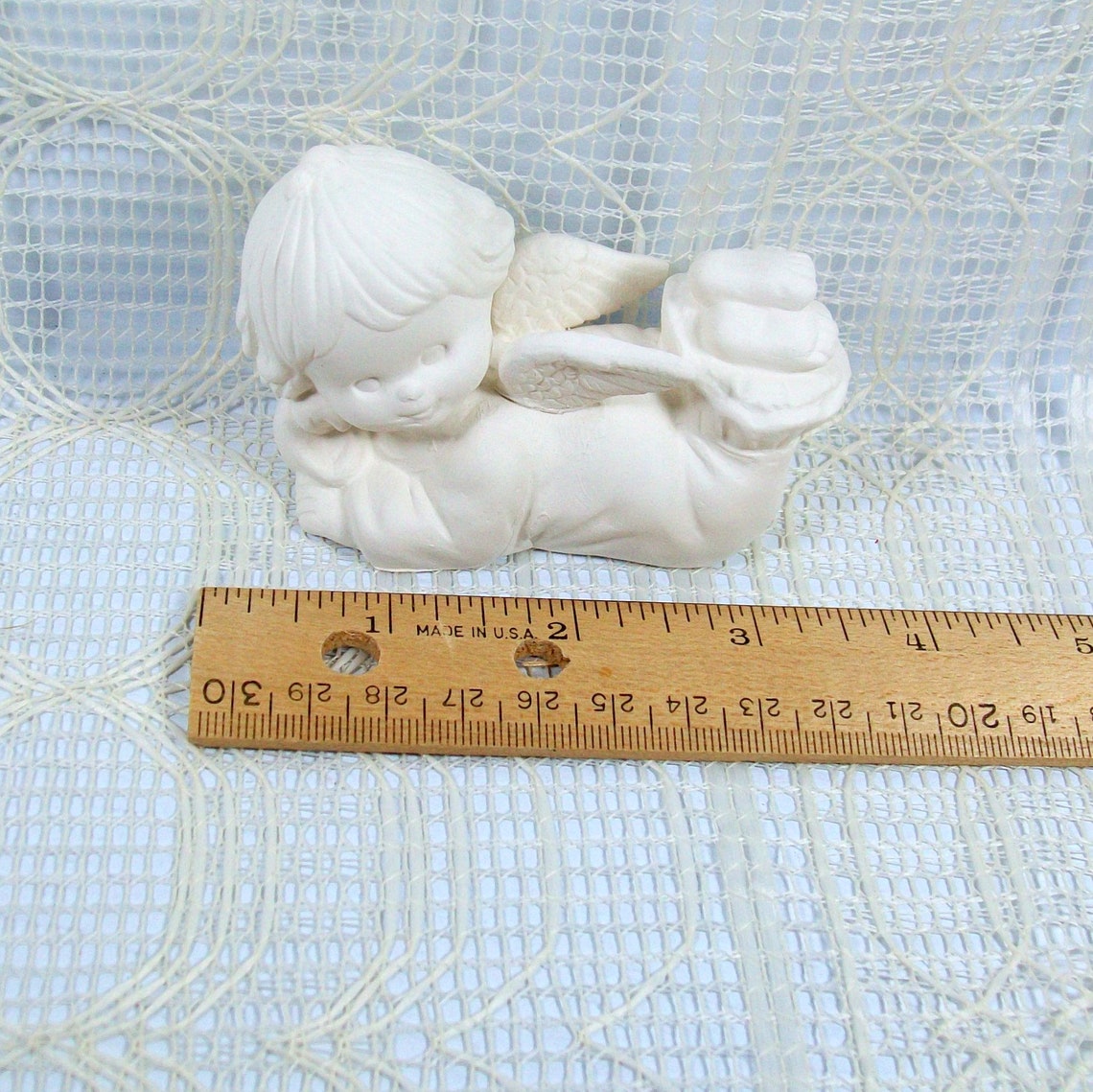 Unpainted Ceramic Bisque Angel Figurine / Angel Statue / | Etsy