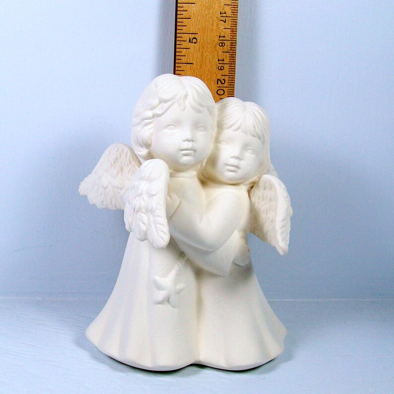 Bisqueware Hugging Angels / Paintable Ceramic Hugging Angels / - Etsy