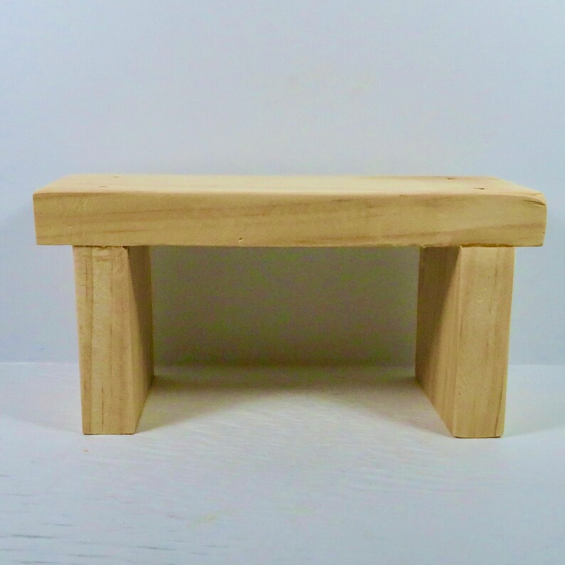 Handmade Wood Pedestal, Wood Display Bench for Shelf Ceramic Figurines ...