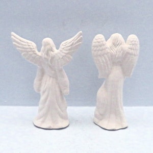 Handmade Unpainted Ceramic Angel Figurine / Angel Statue / Ceramic ...