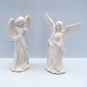 Handmade Unpainted Ceramic Angel Figurine / Angel Statue / Ceramic ...