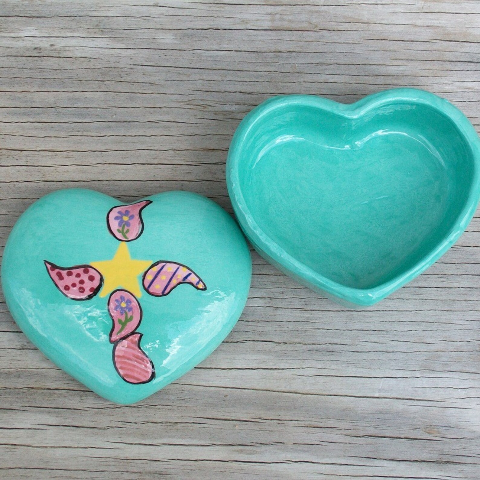 Handmade Ceramic Heart Box / Treasure Box / Trinket Box / - Etsy
