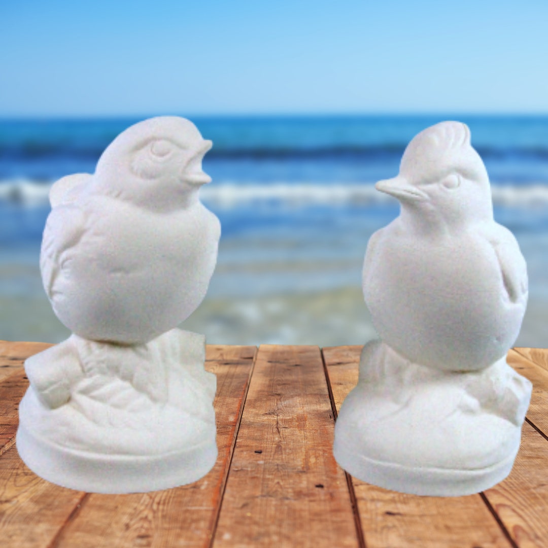 Handmade Ceramic Bird Figurines, Ready to Paint Bird Statues, Unpainted ...