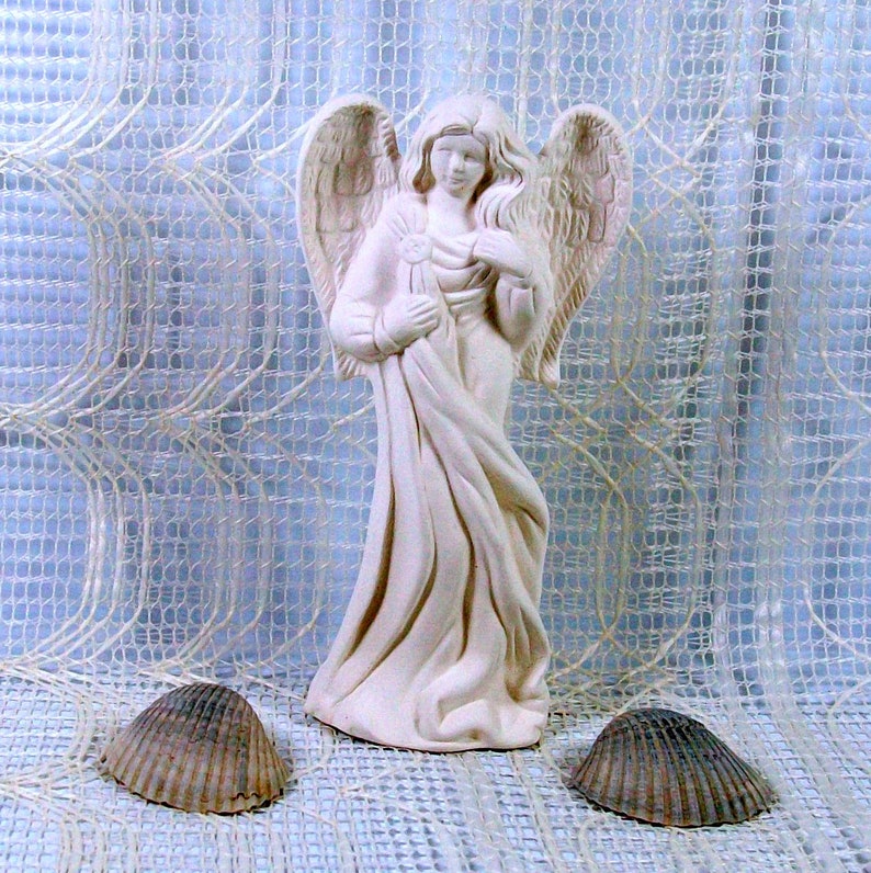 Handmade Unpainted Ceramic Angel Figurine / Angel Statue / | Etsy