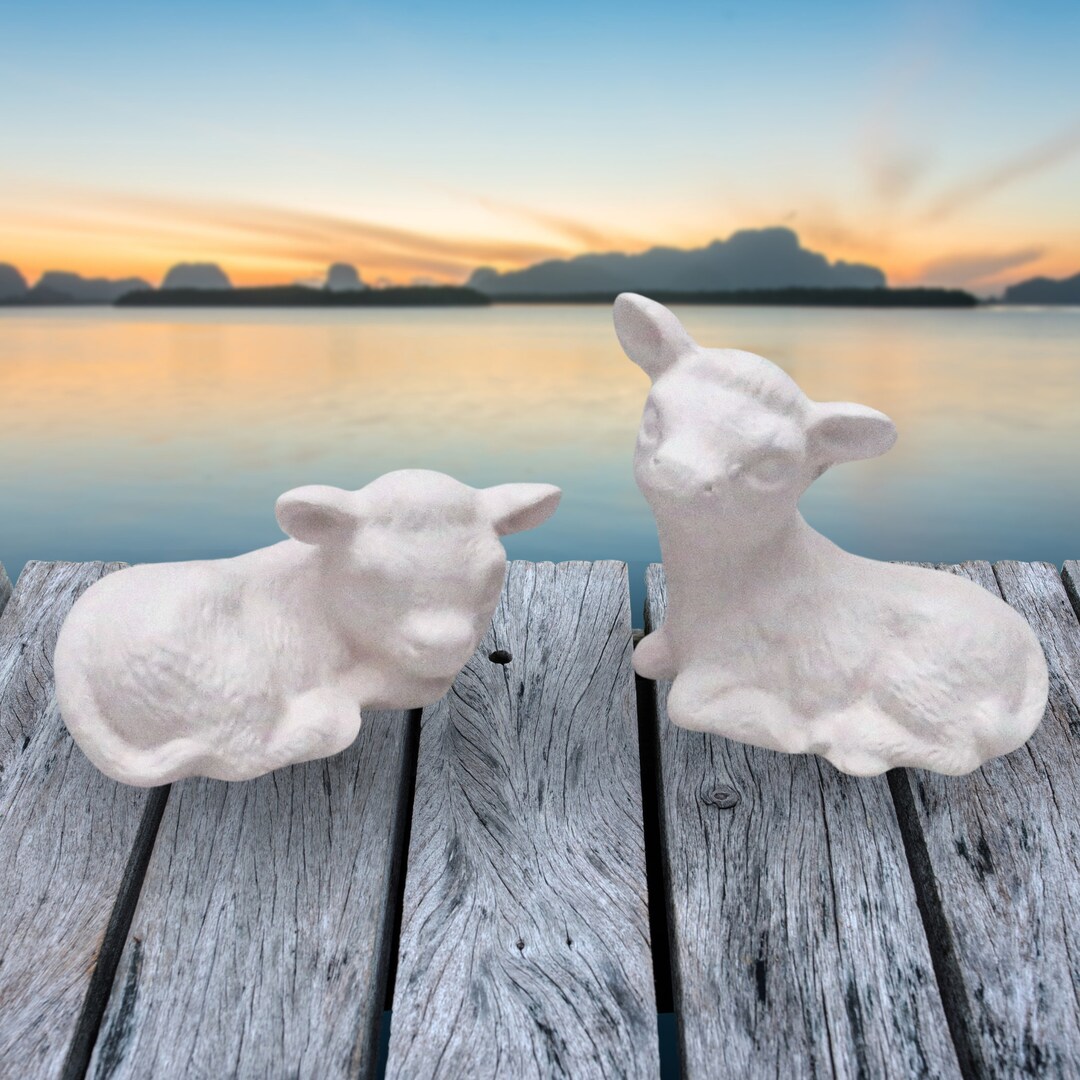 Ready to Paint Handmade Ceramic Cow Figurines, Paintable Ceramics Cow ...