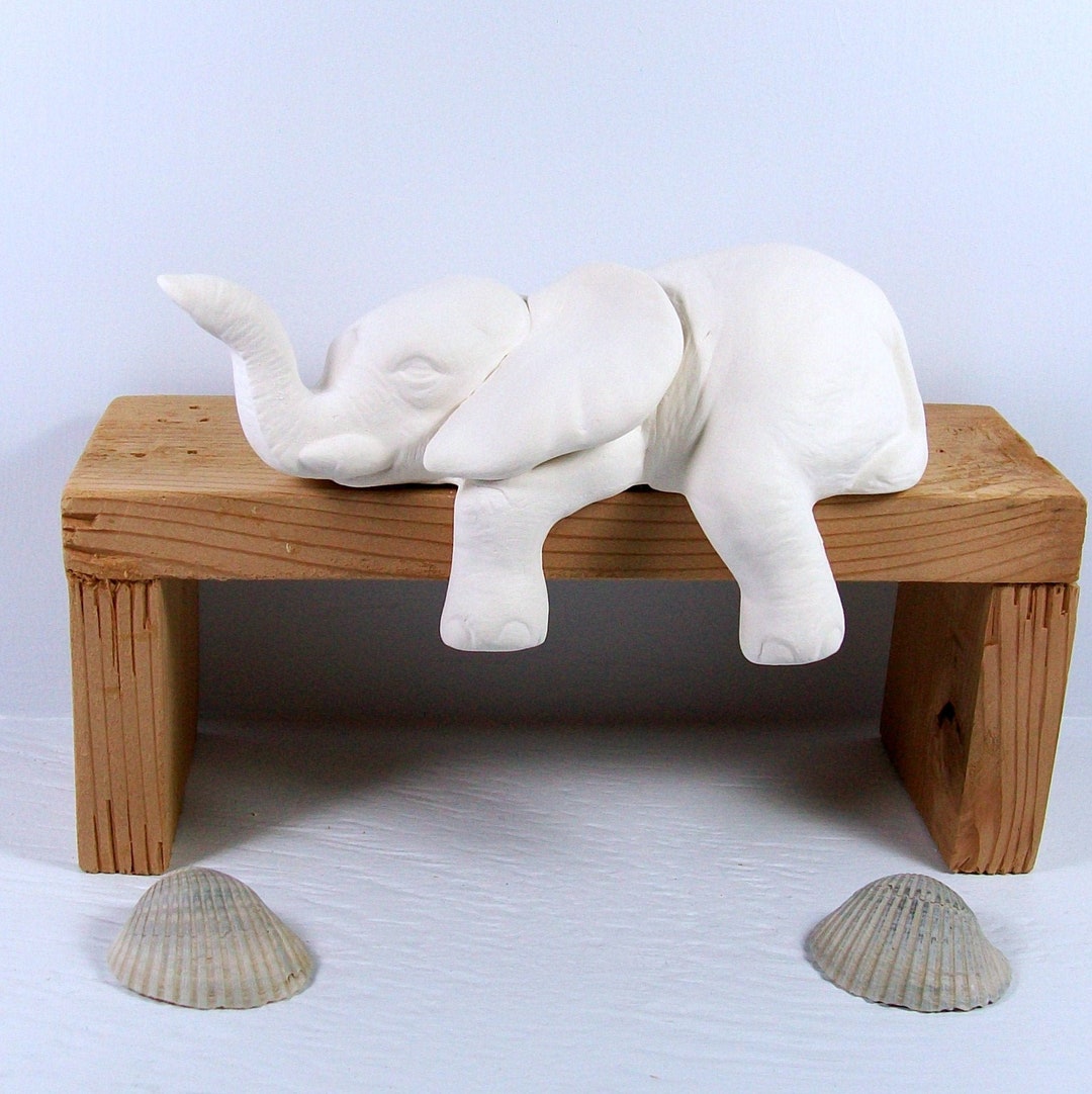 Unpainted Ceramic Bisque Elephant Figurine, Elephant Decor, Ceramics to ...