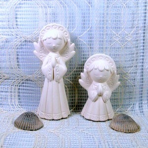 Unpainted Ceramic Angel Figurines / Bisque Angel Statues / Angel Decor ...