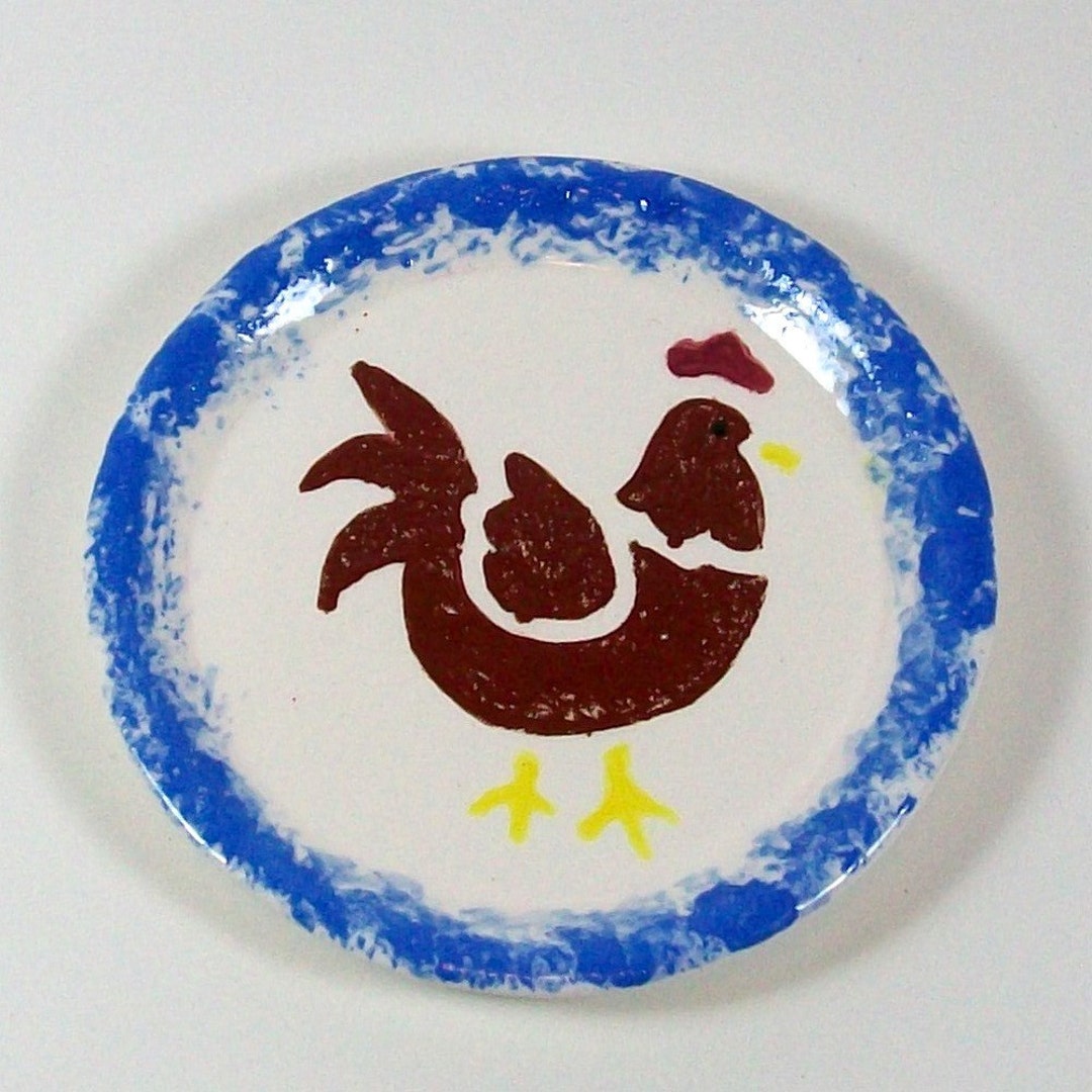 Set of 2 Coasters With Rooster, Handmade Ceramic Spoonrests. Rooster ...