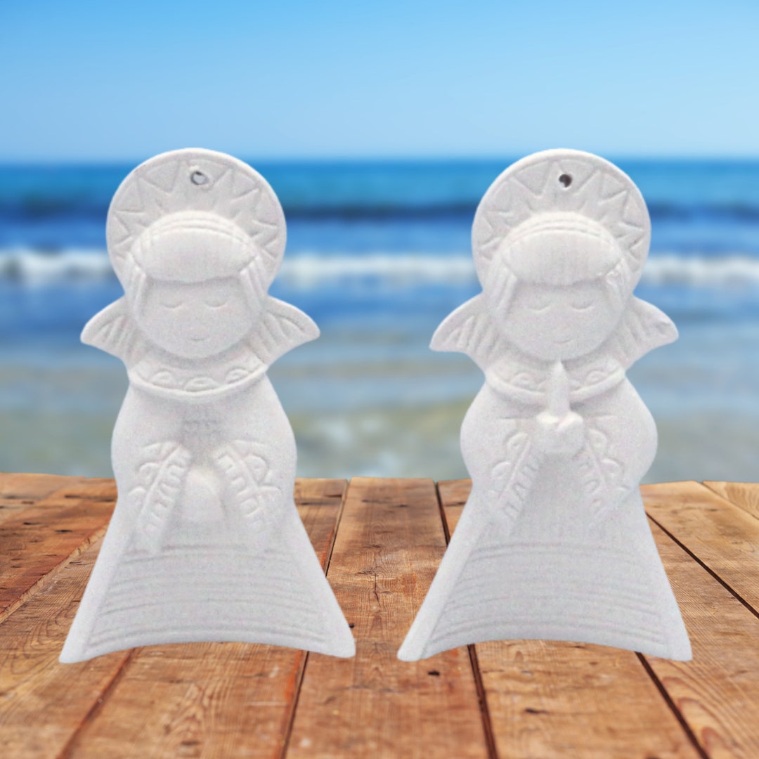 Handmade Unpainted Ceramic Angel Ornament / Angel Pendant / - Etsy