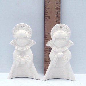 Handmade Unpainted Ceramic Angel Ornament, Angel Pendant, Angel ...