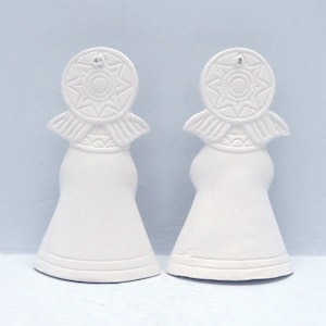 Handmade Unpainted Ceramic Angel Ornament, Angel Pendant, Angel ...