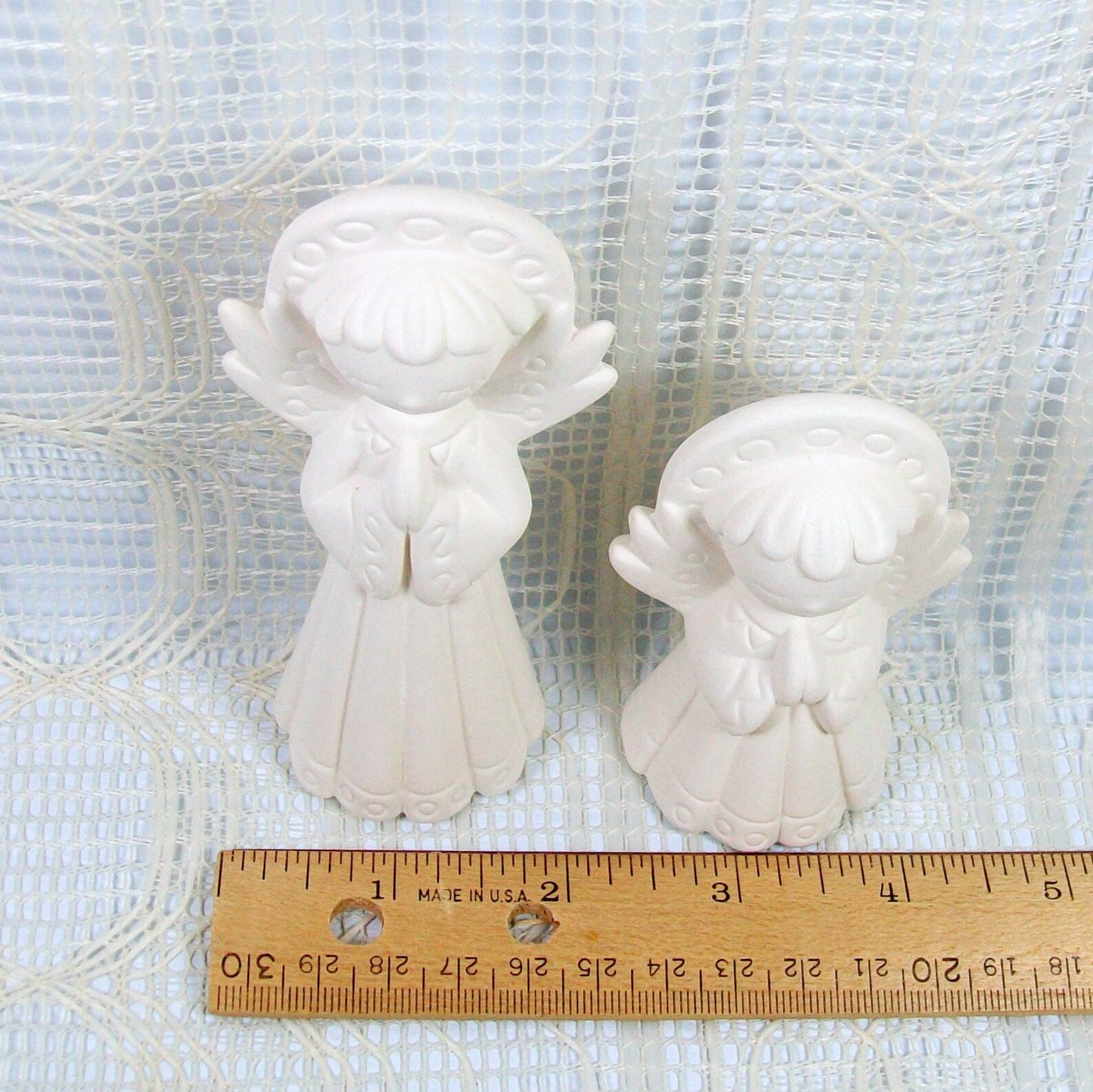 Unpainted Ceramic Angel Figurines / Bisque Angel Statues / - Etsy
