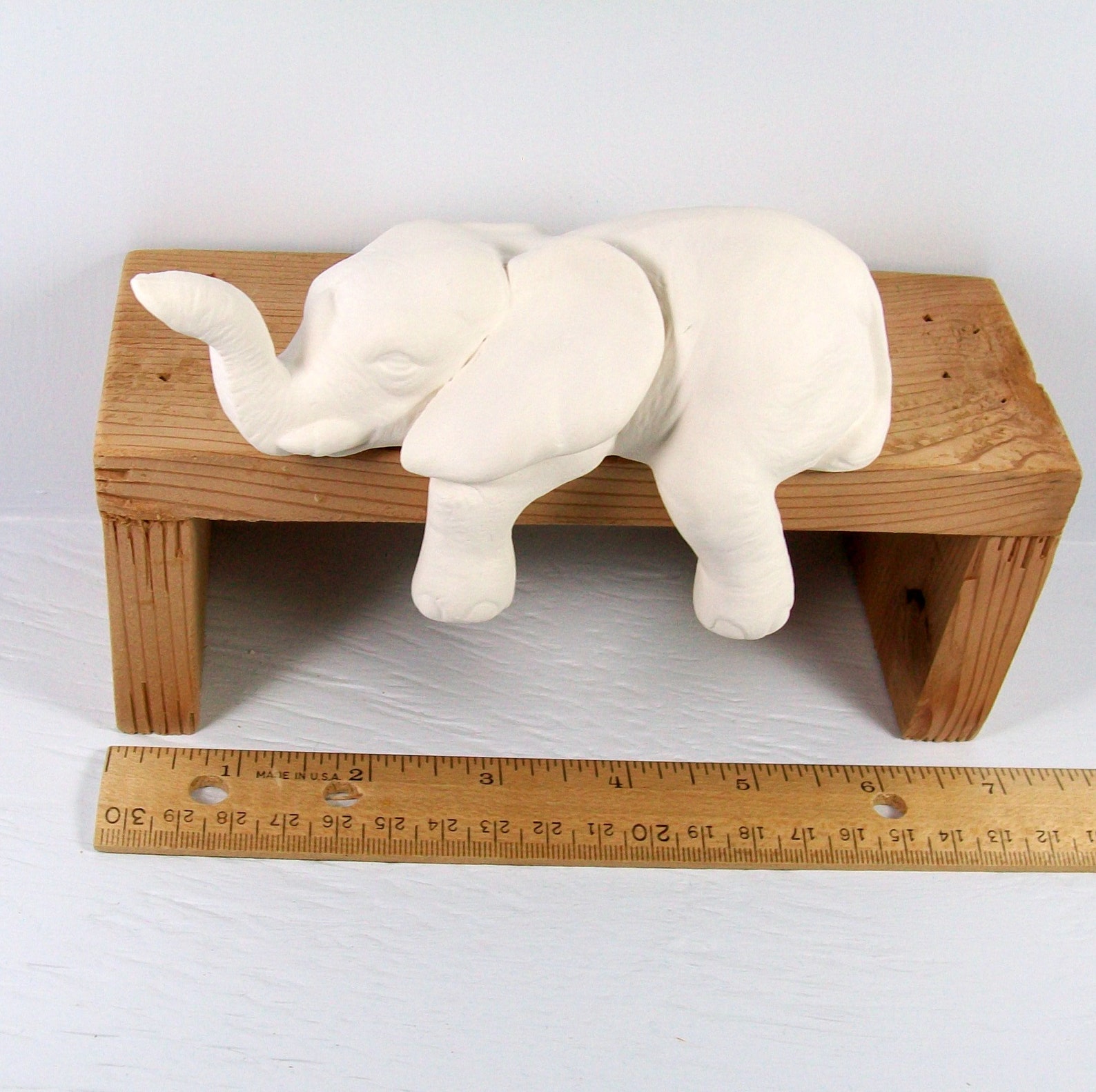 Unpainted Ceramic Bisque Elephant Figurine / Elephant Decor / - Etsy