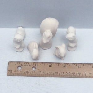 Small Woodland Ceramic Bisque Animals, Unpainted Ceramic Statues, Ready ...