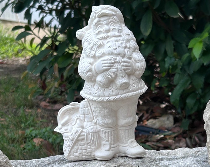 Unpainted Ceramic Bisque Santa Figurine, Santa Clause Statue, Ready to ...