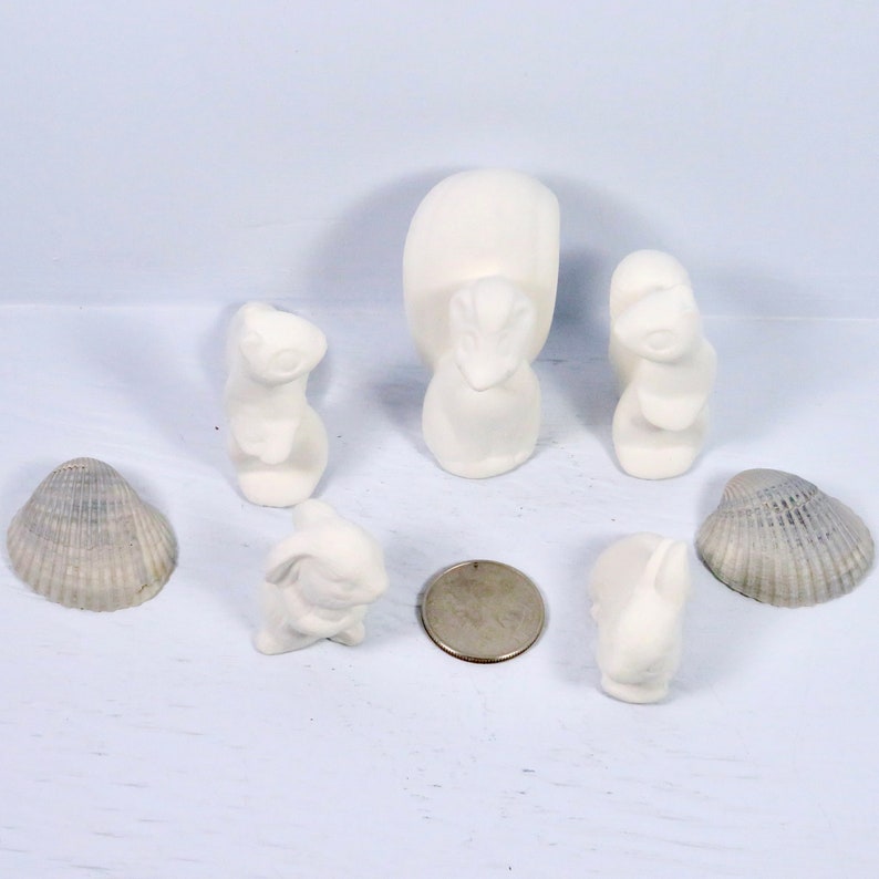 Small Woodland Ceramic Bisque Animals / Unpainted Ceramics / - Etsy