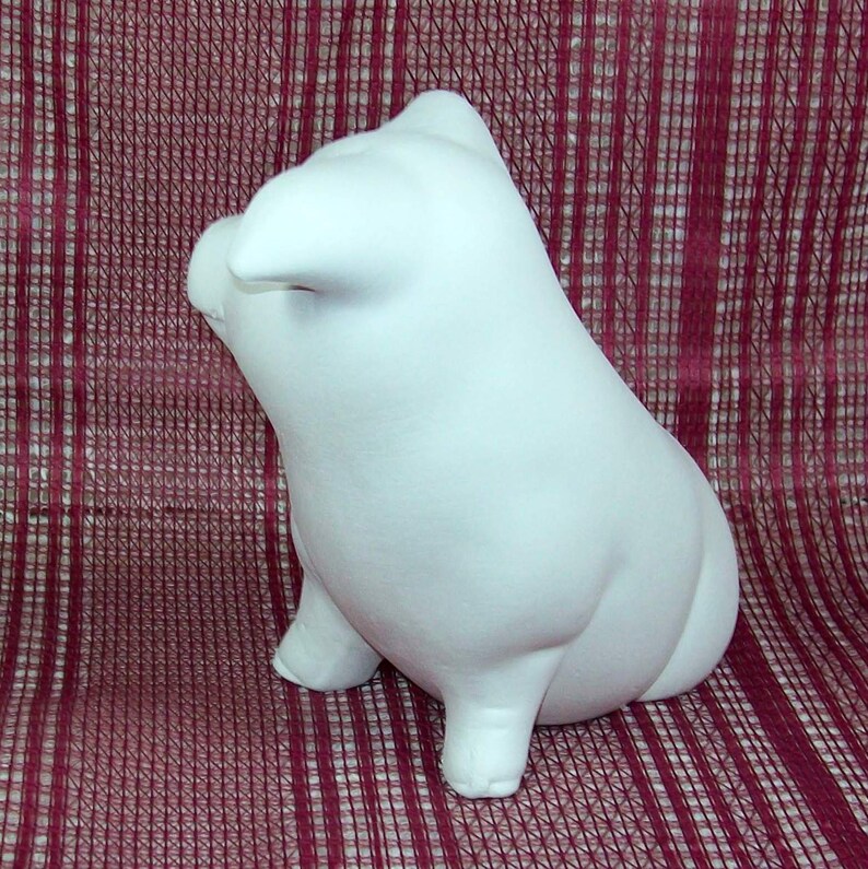 Ceramic Pig Figurine / Pig Statue / Unpainted Ceramics / - Etsy