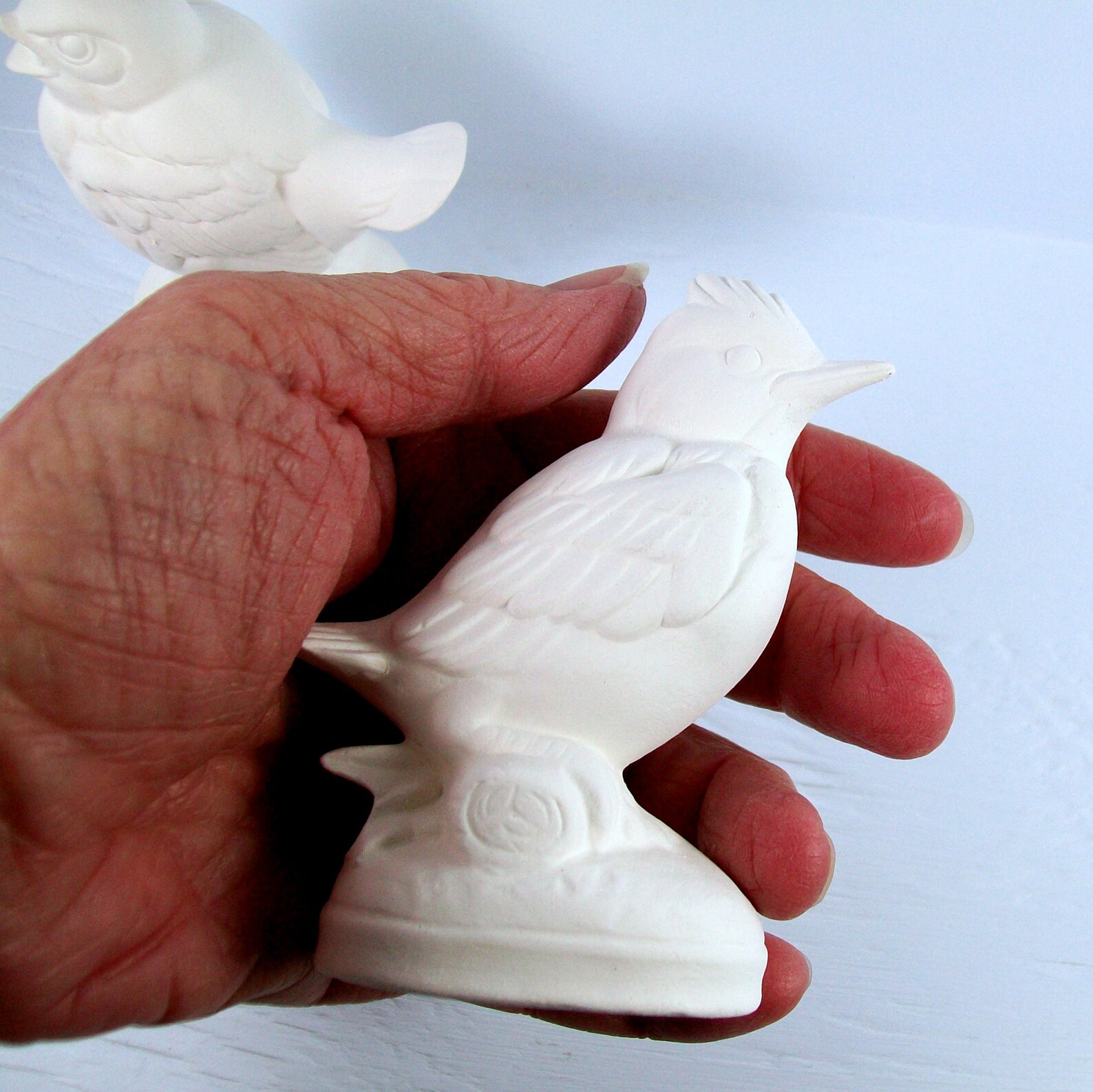 Handmade Ceramic Bird Figurines Ready to Paint Bird Statues - Etsy