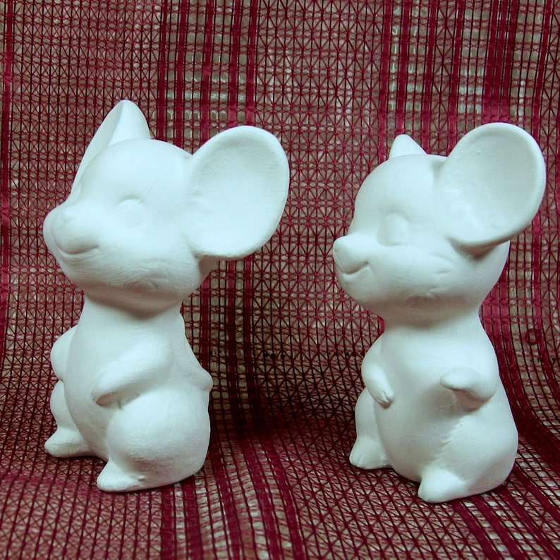 Handmade Ceramic Mouse Statues / Mouse Figurines / Unpainted | Etsy