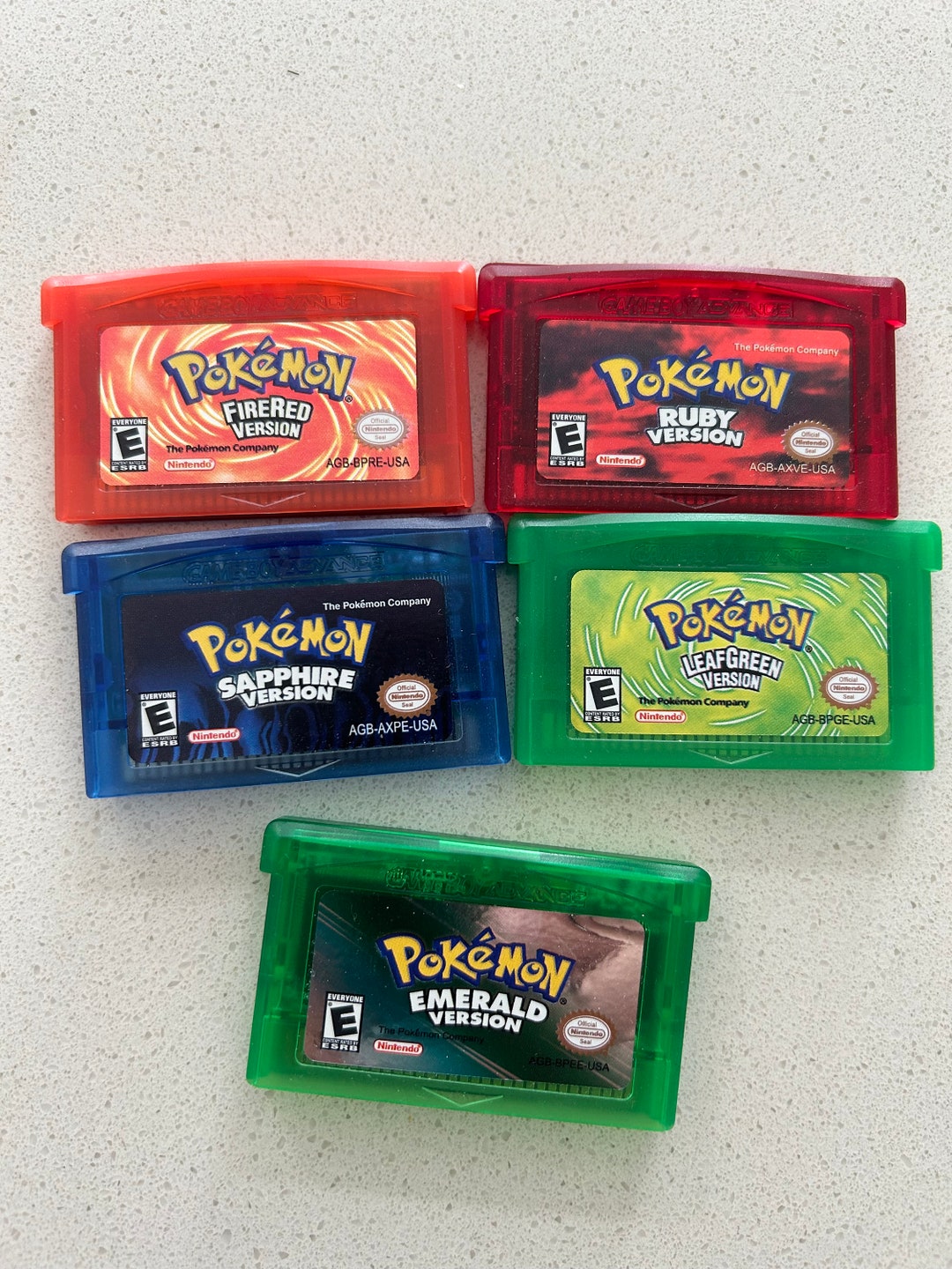 Pokemon 5 Game Collection Sapphire Leaf Green Emerald Fire Red Ruby ...