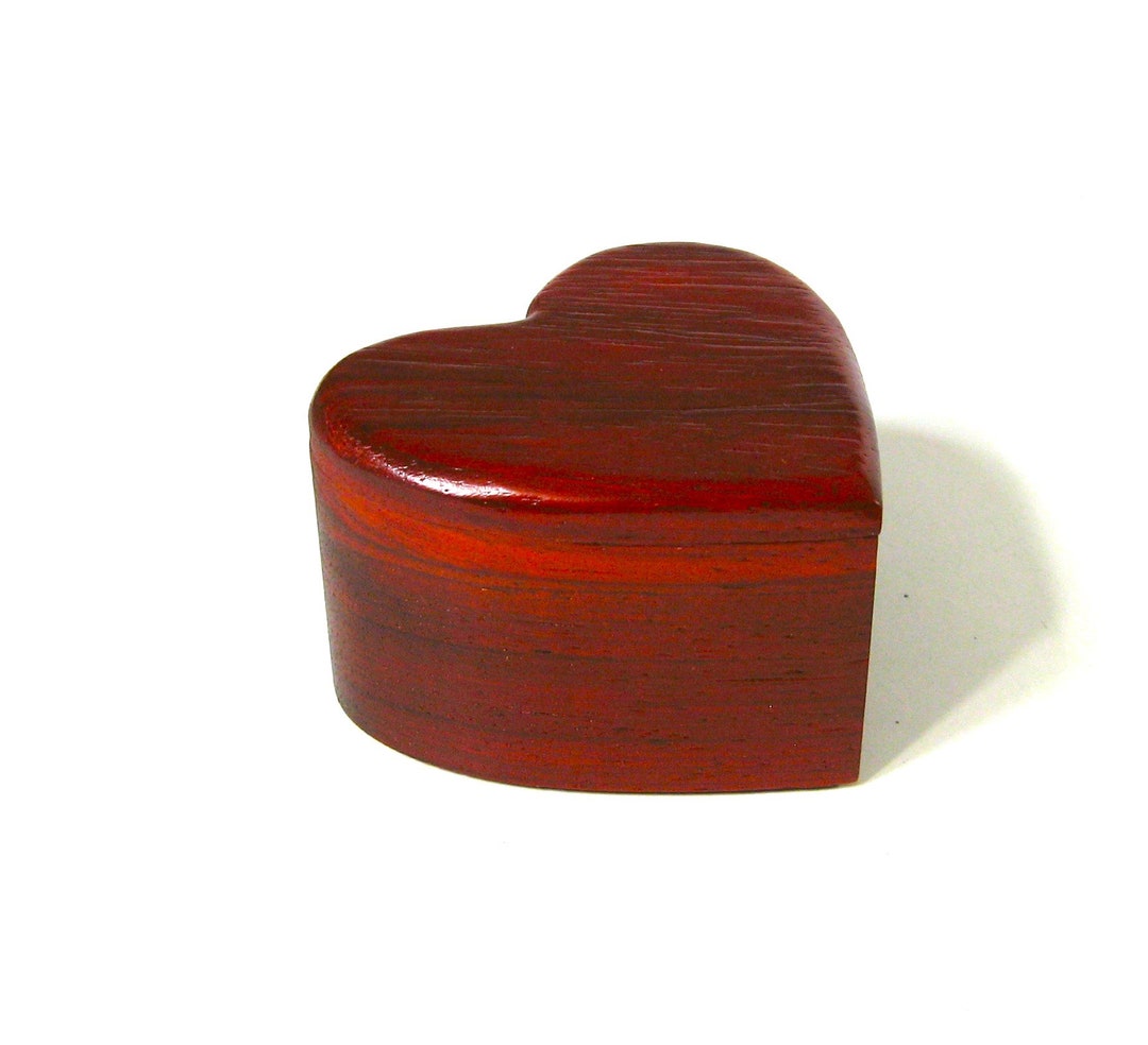 Heart Treasure Box Made From Red Padauk Wood - Etsy