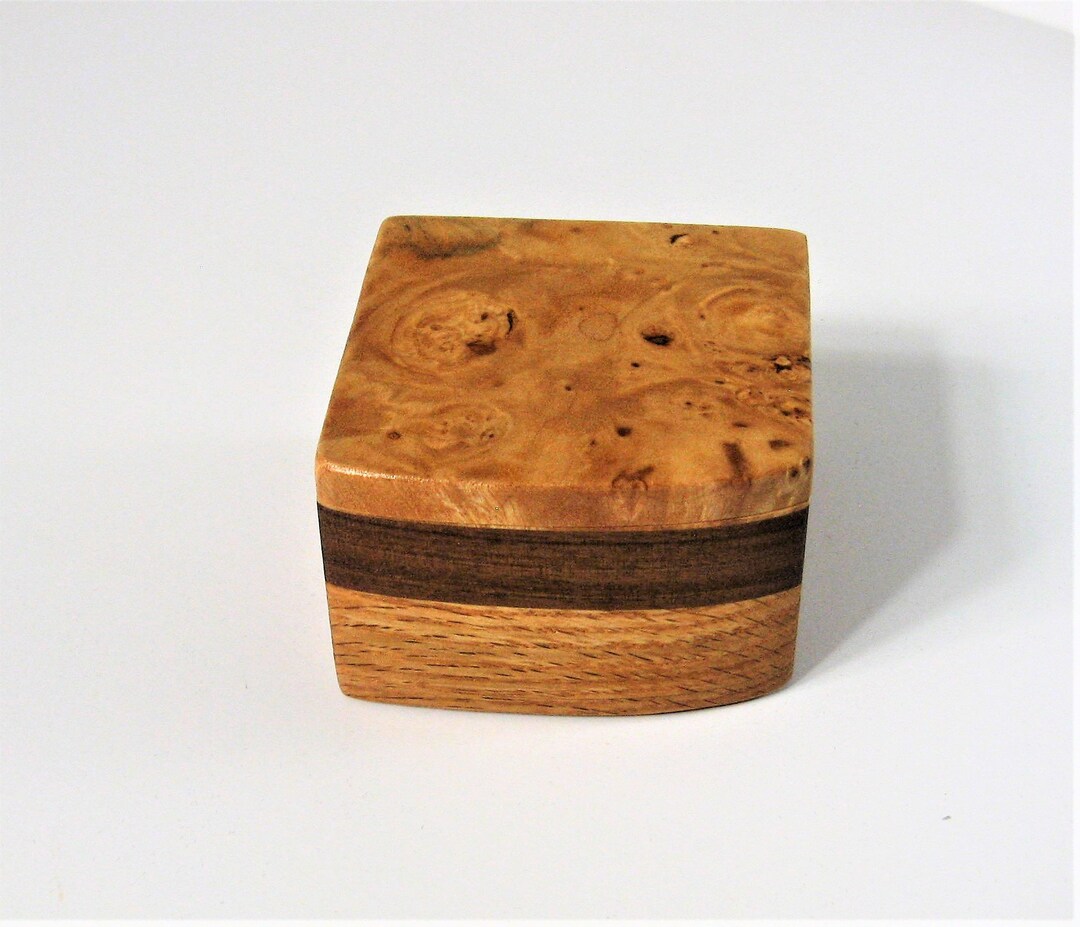 Maple Burl Wood Trinket Box Made of Three Woods - Etsy