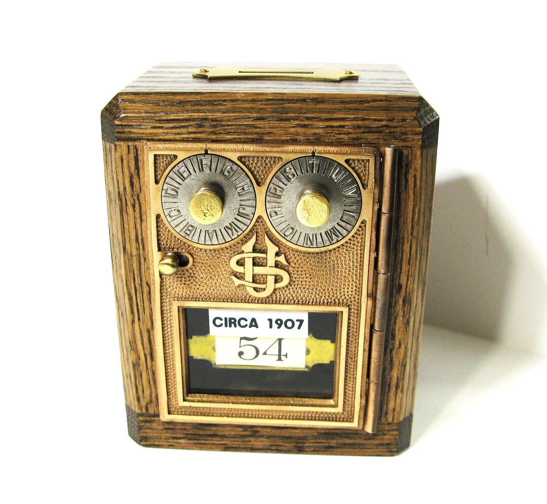 Post Office Box 1907 Door Bank Safe Dual Dial Combination Lock Antique ...