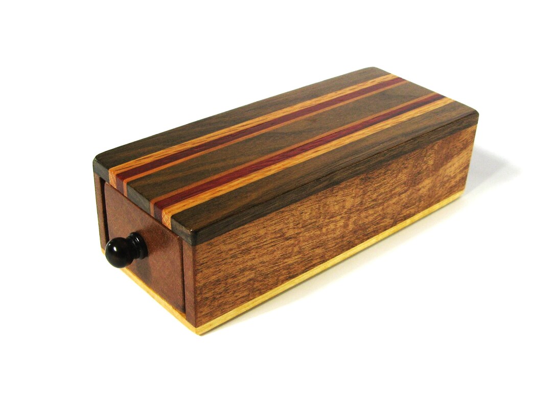 Puzzle Box With Locking Drawer Made With Six Woods - Etsy