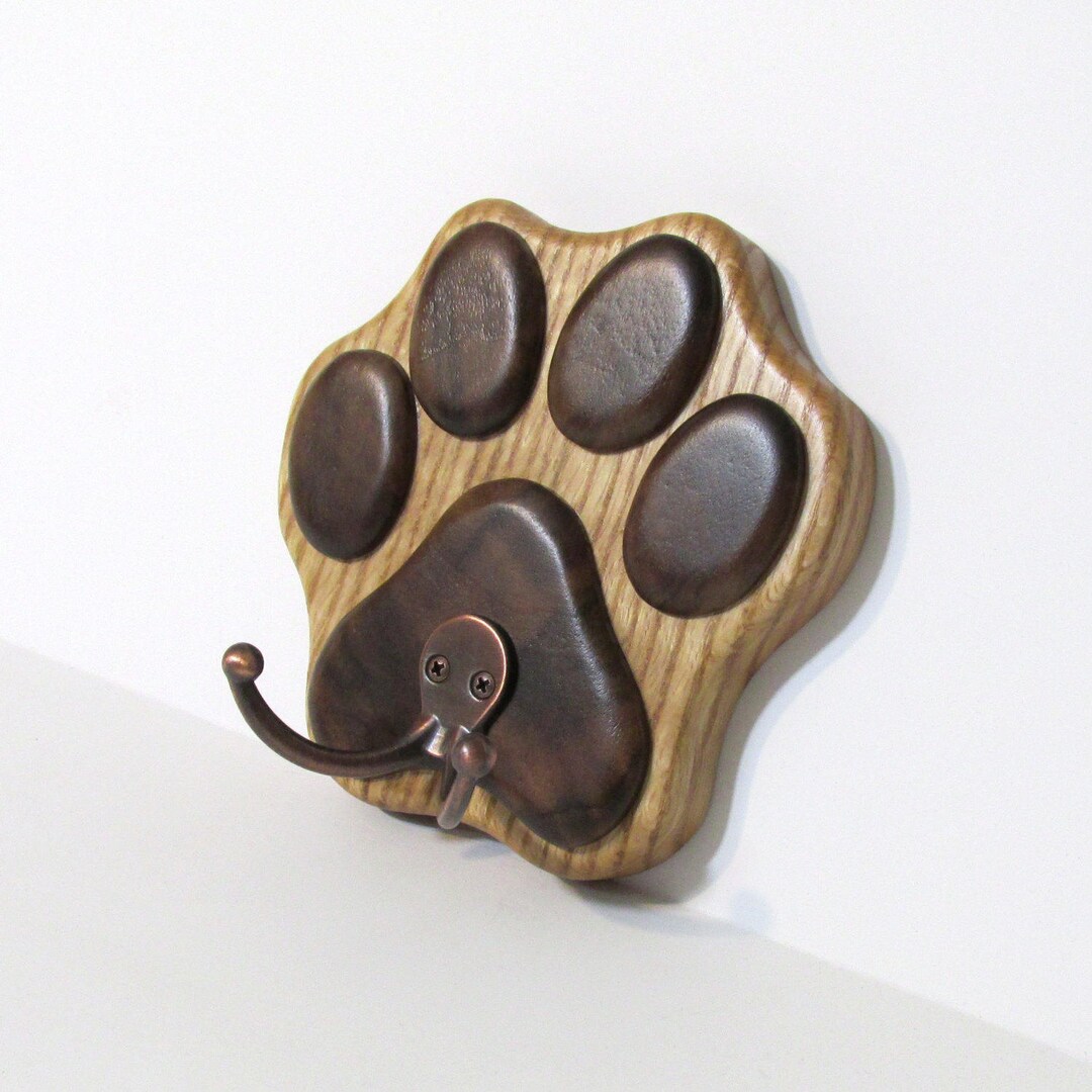 Paw Wall Hook Hanger Made of Oak and Walnut Woods - Etsy