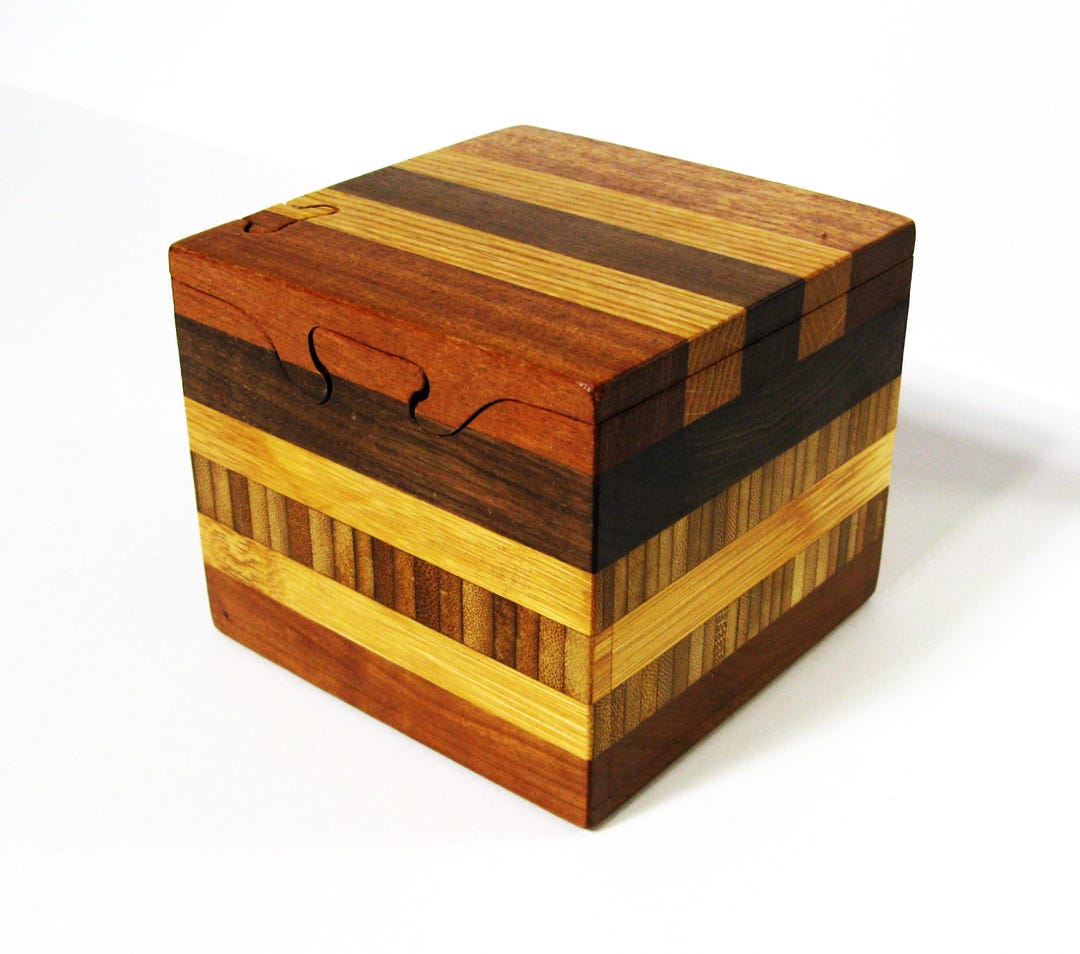 Large Puzzle Box Made of Five Woods - Etsy