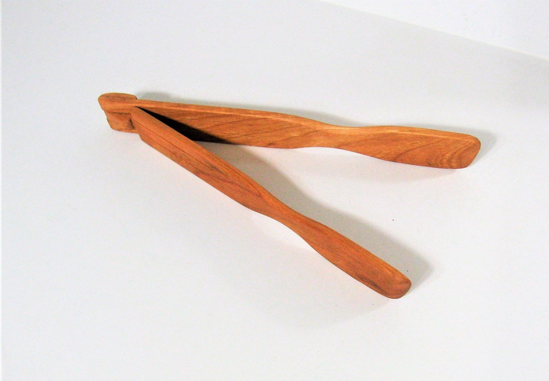 Tongs Cherry Wood Spring Tongs - Etsy