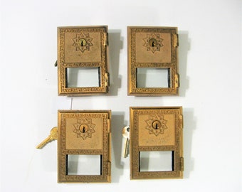 Four Post Office Box Doors With Key Locks and Keys 1965 1976 - Etsy