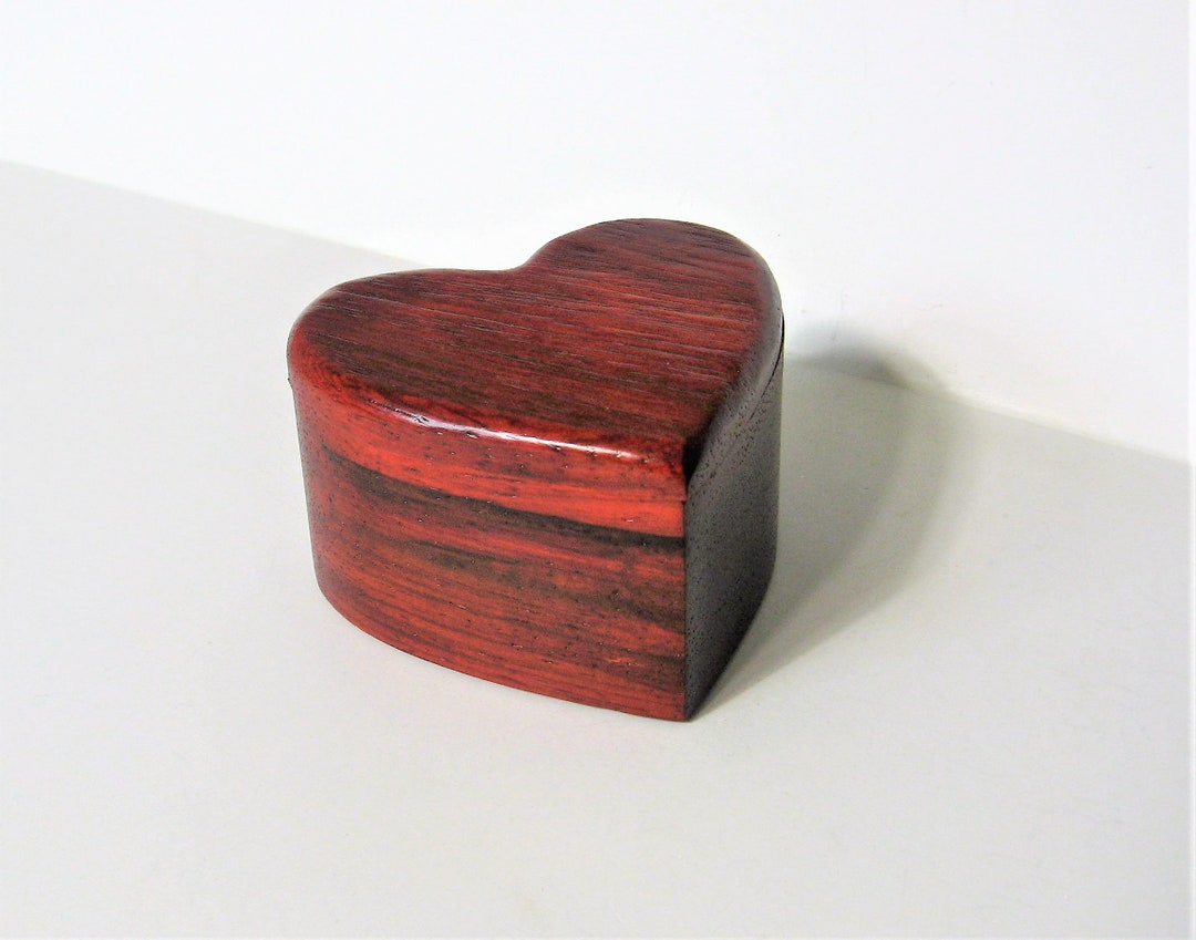 Heart Treasure Box Made From Red Padauk Wood - Etsy