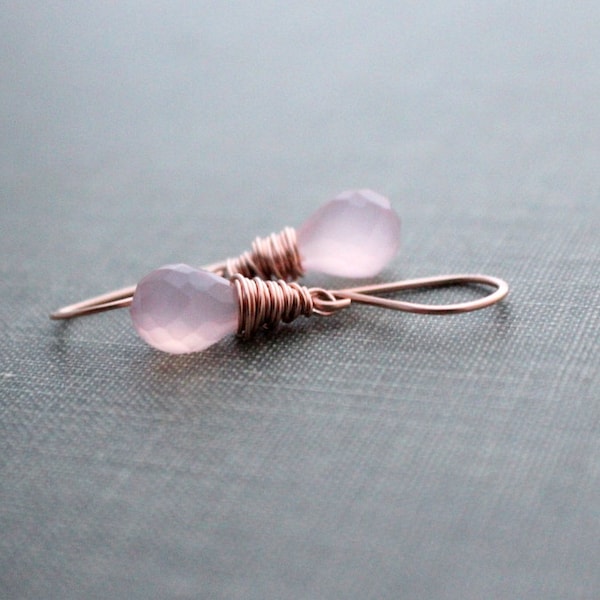Rose Quartz Earrings - Etsy