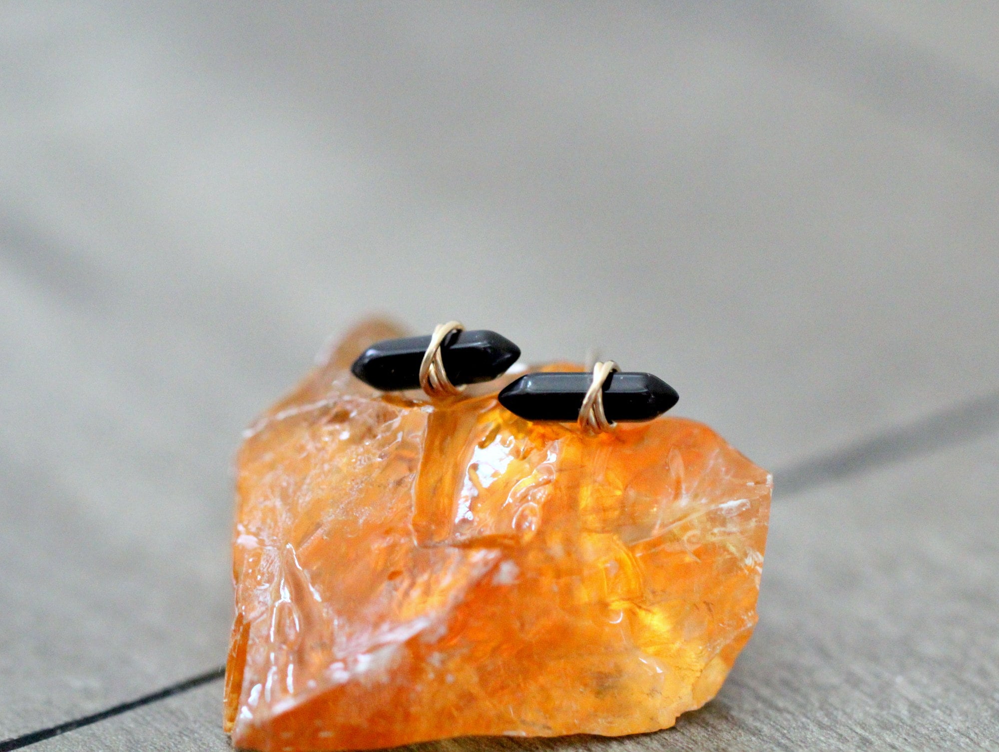 Obsidian Stud Earrings Black Gemstone Studs Minimalist Boho - Etsy