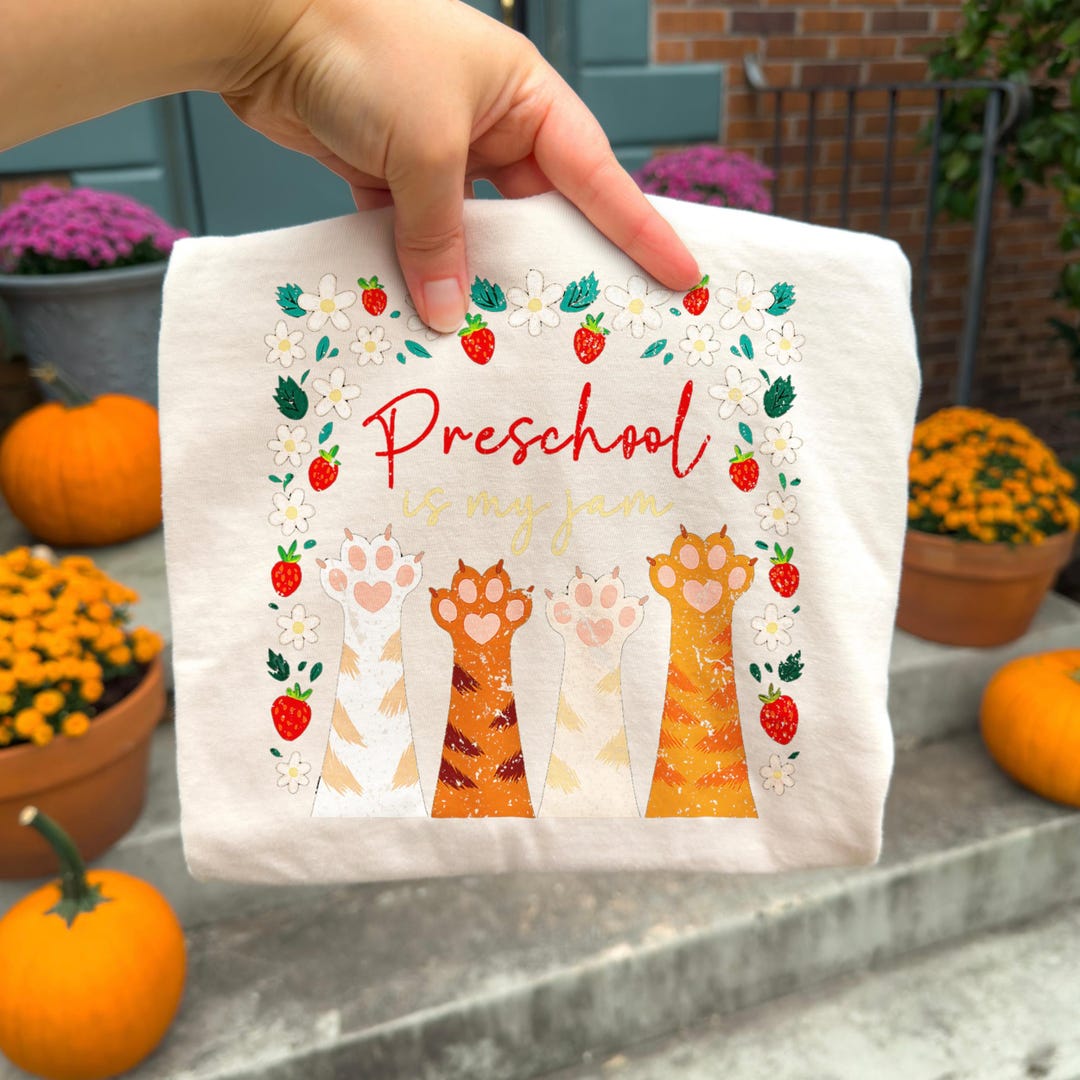 Preschool is My Jam - Colorful Cat Paws Design for Fun and Playful ...