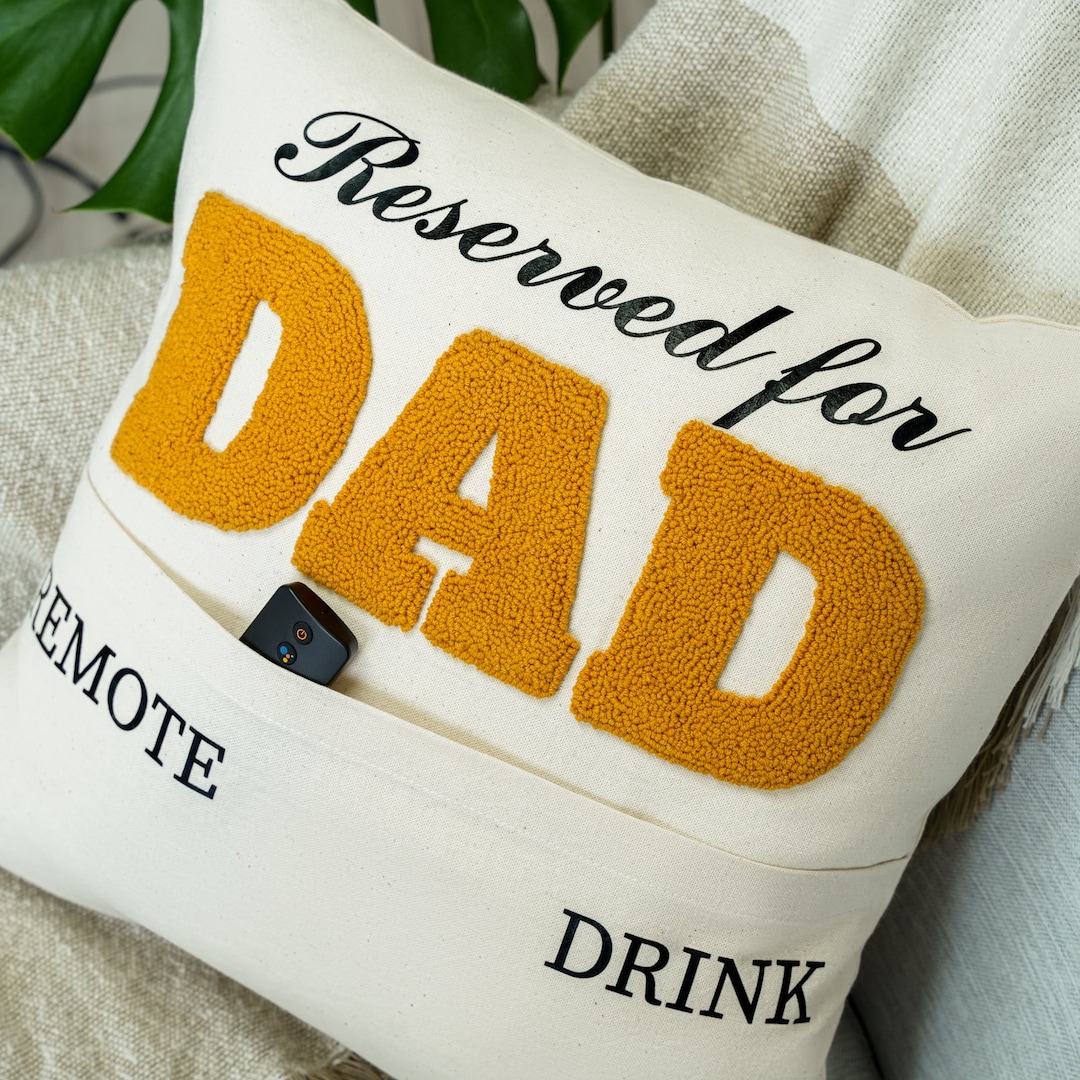 Dad Personalized Fathers Day Embroidered Pillow, Punch Needle Pillow ...