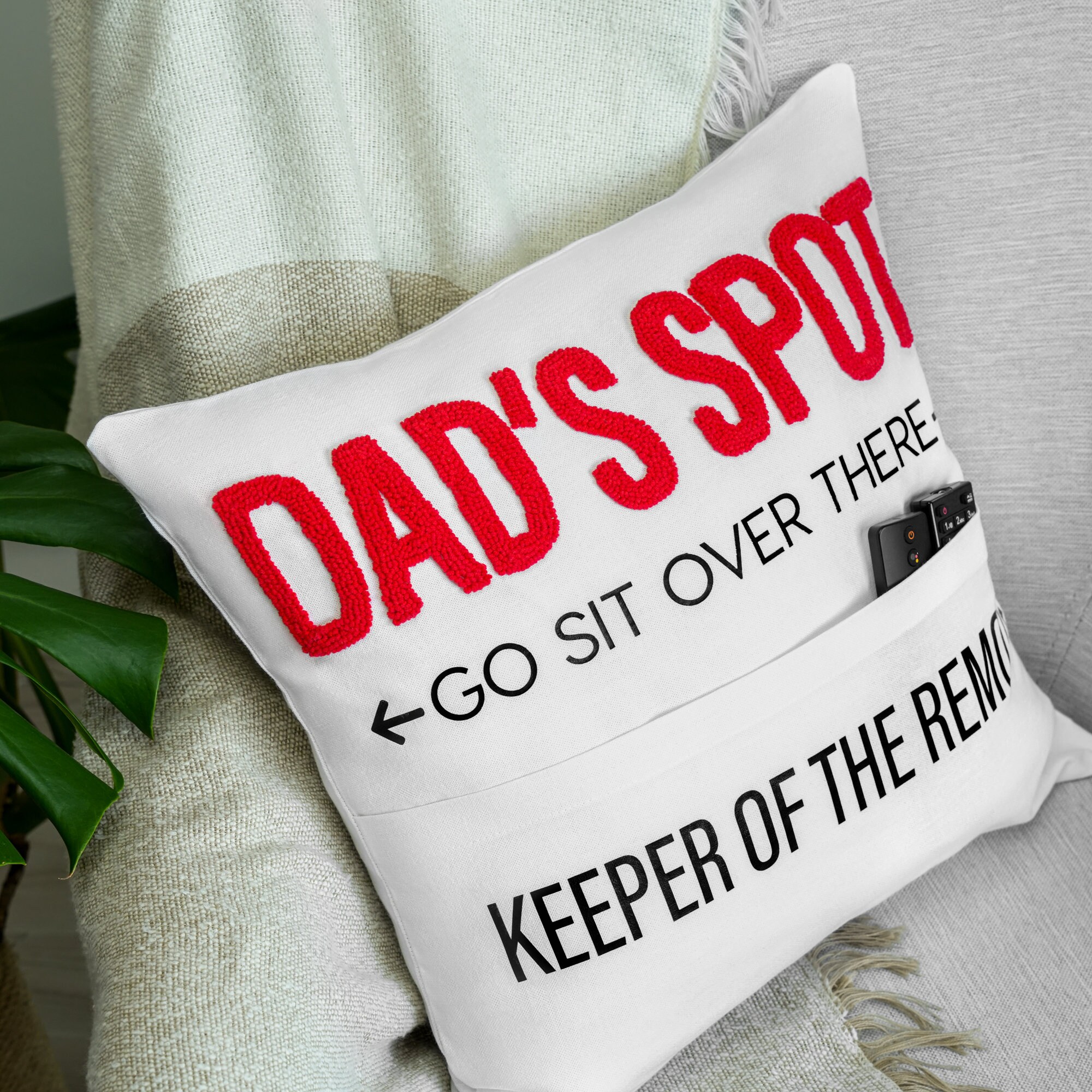 Dad Personalized Fathers Day Embroidered Pillow, Punch Needle Pillow ...
