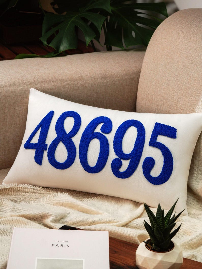 Custom Zip Code Punch Needle Pillow, Personalized Housewarming Gift - Etsy