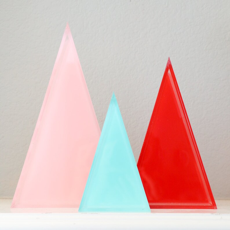 Modern Triangle Decor Colorful Lucite Triangles Home | Etsy
