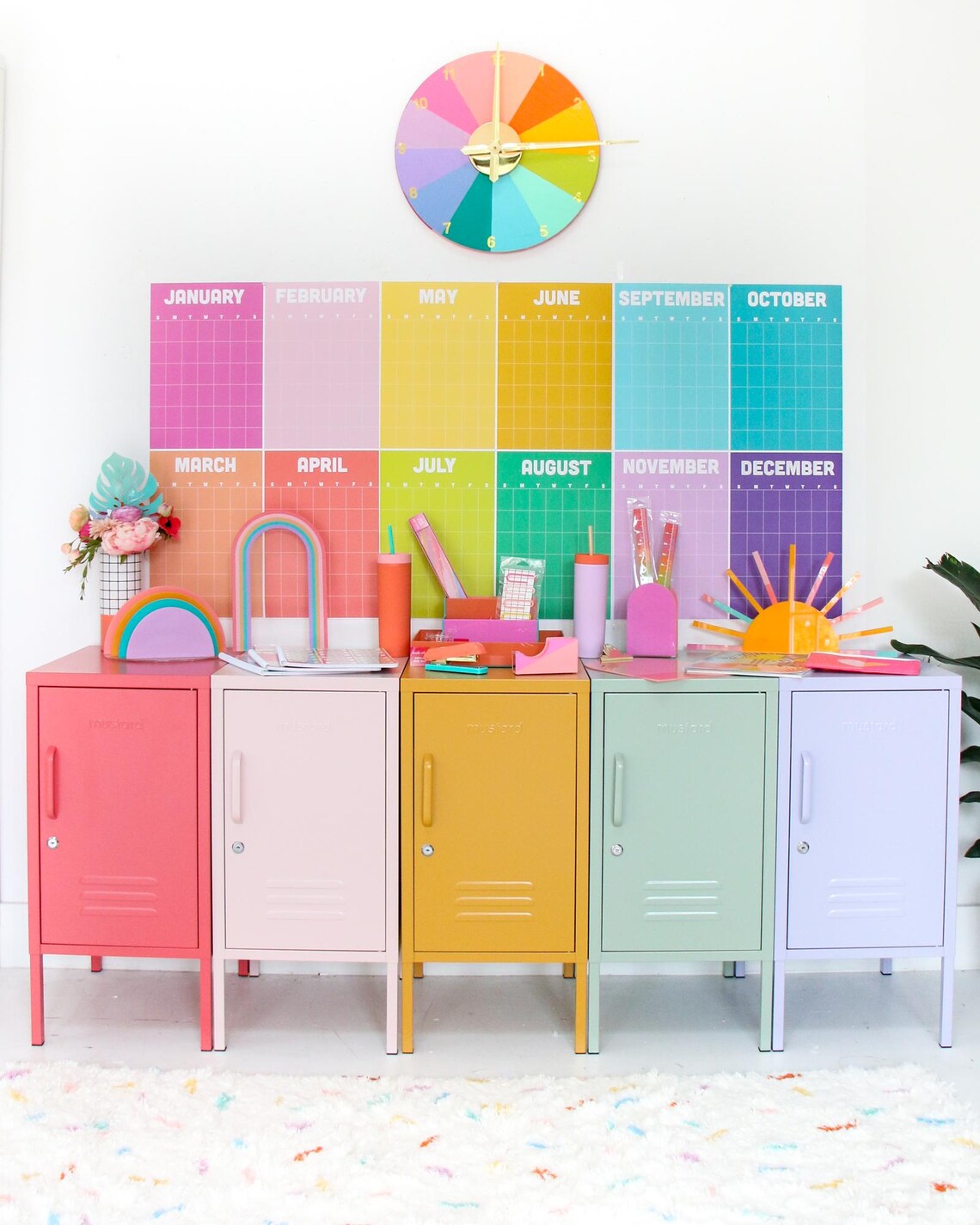 Rainbow Paper Year Wall Calendar - Etsy