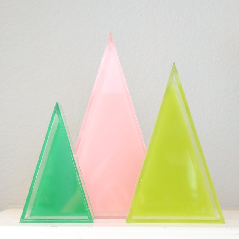Modern Triangle Decor Colorful Lucite Triangles Home | Etsy