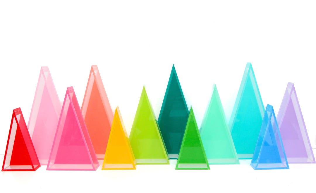 Modern Triangle Decor - Colorful Lucite Triangles - Home Decorations - Etsy