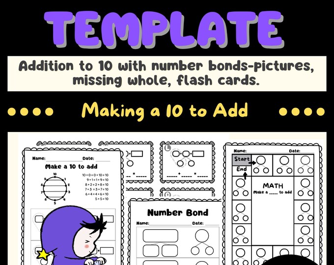 TEMPLATES - Addition to 10 With Number Bonds-pictures, Missing Whole ...
