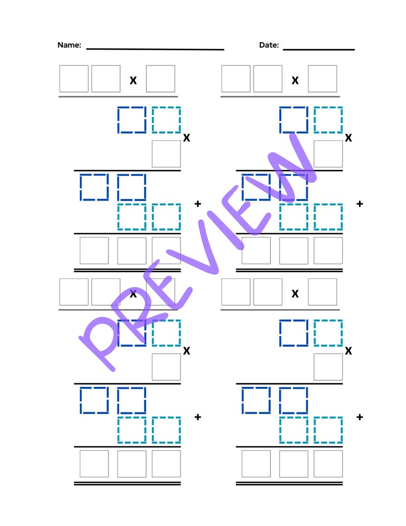 TEMPLATES Printable Multiplication Worksheets Vedic Math - Etsy